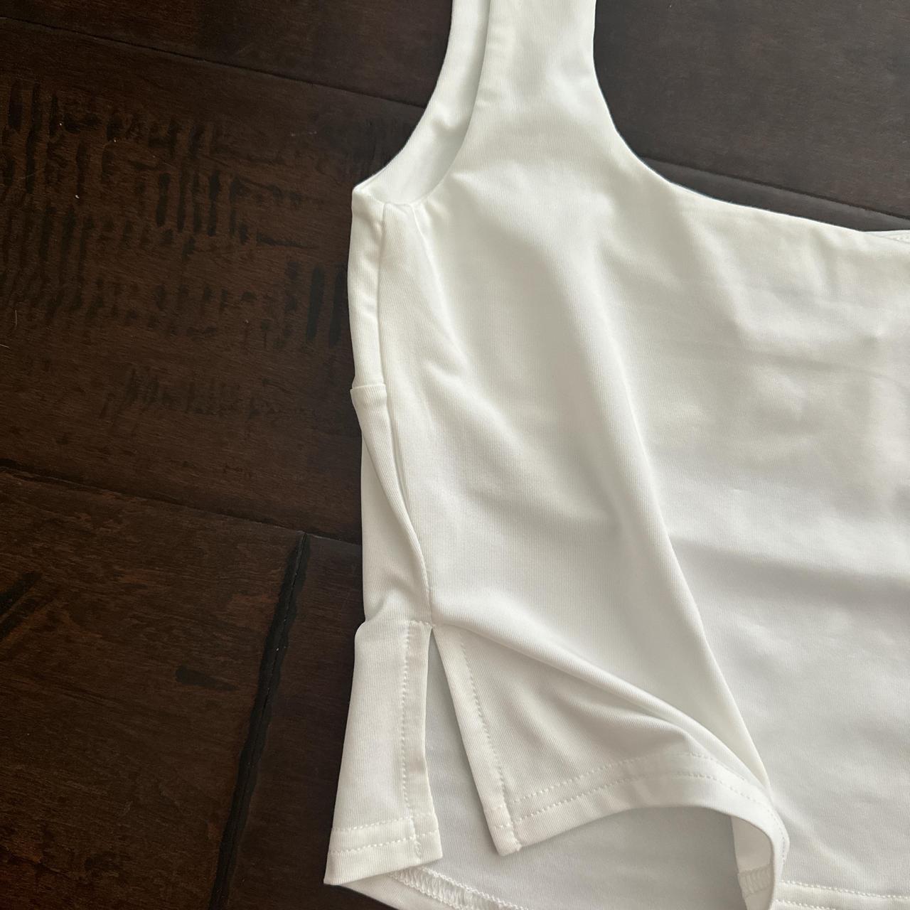 Edikted white tank top with slit sides #edikted - Depop