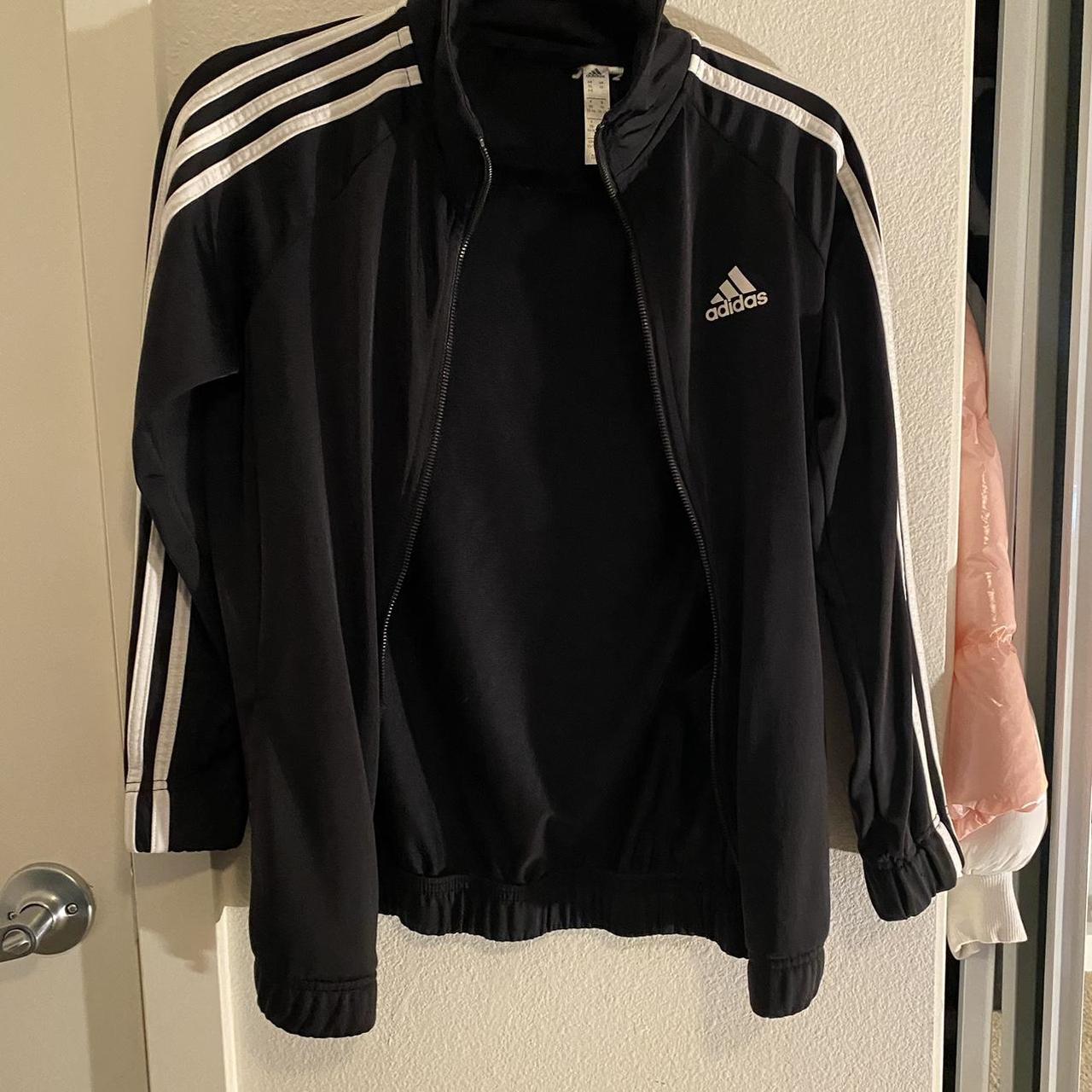 Adidas Women's Black and White Jacket | Depop