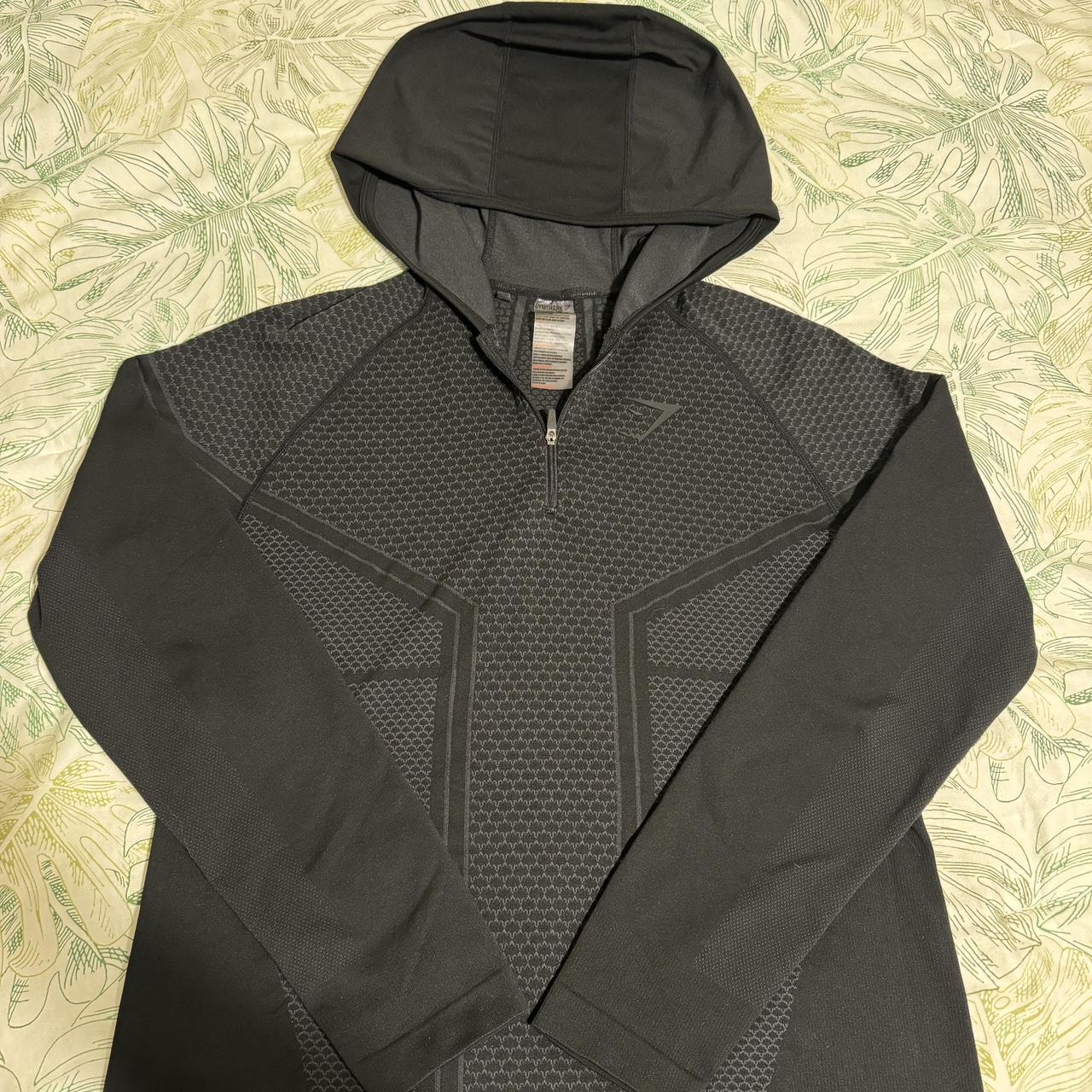 Gymshark Onyx V3! Black hoodie quarter zip... | Depop