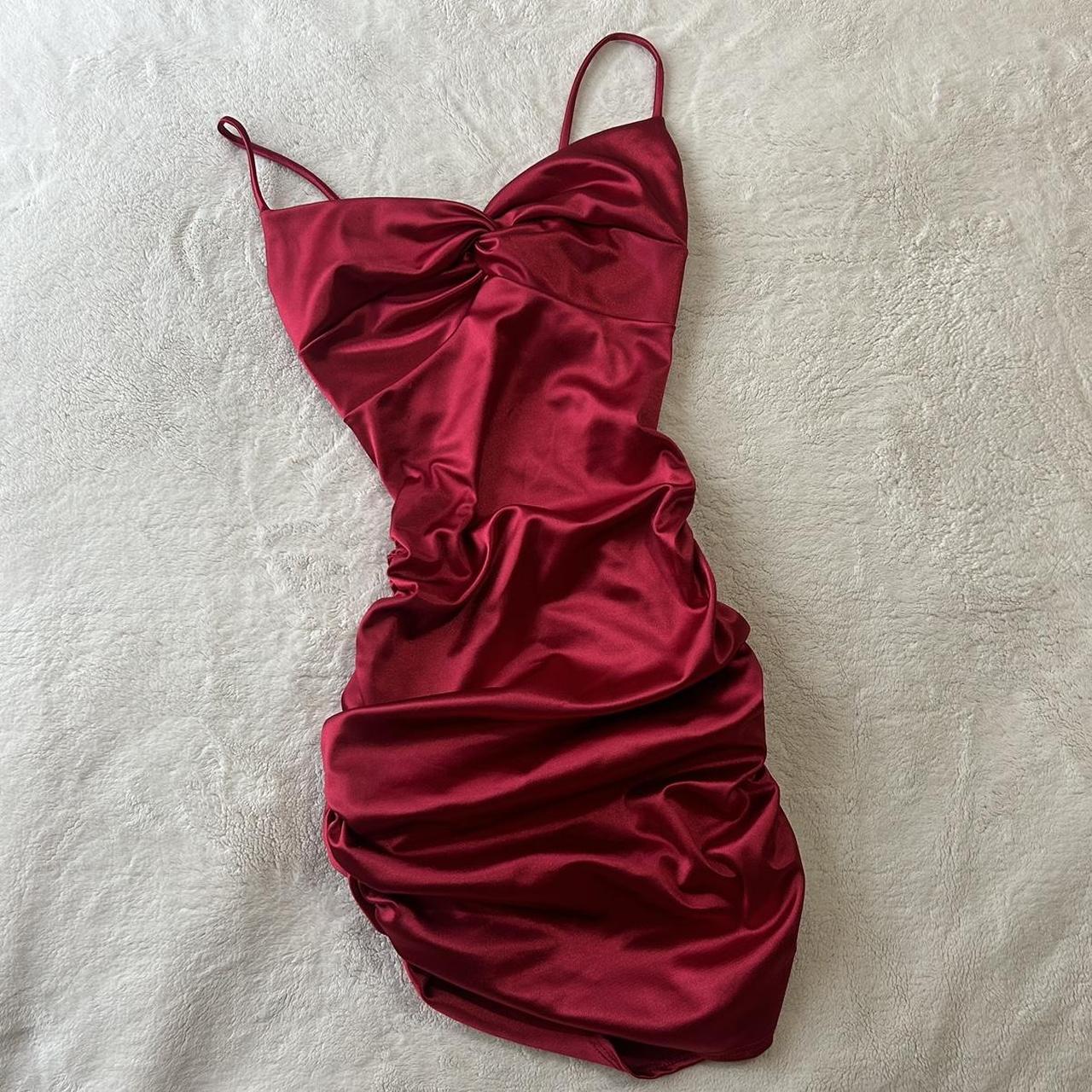 WINDSOR ⭒ RED MINI DRESS with cinched/ruched... - Depop