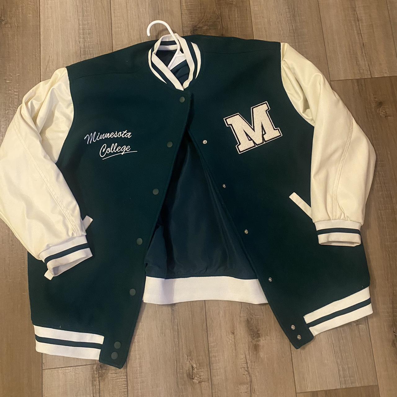 Green Letterman Varsity Jacket! Size- L Model... - Depop