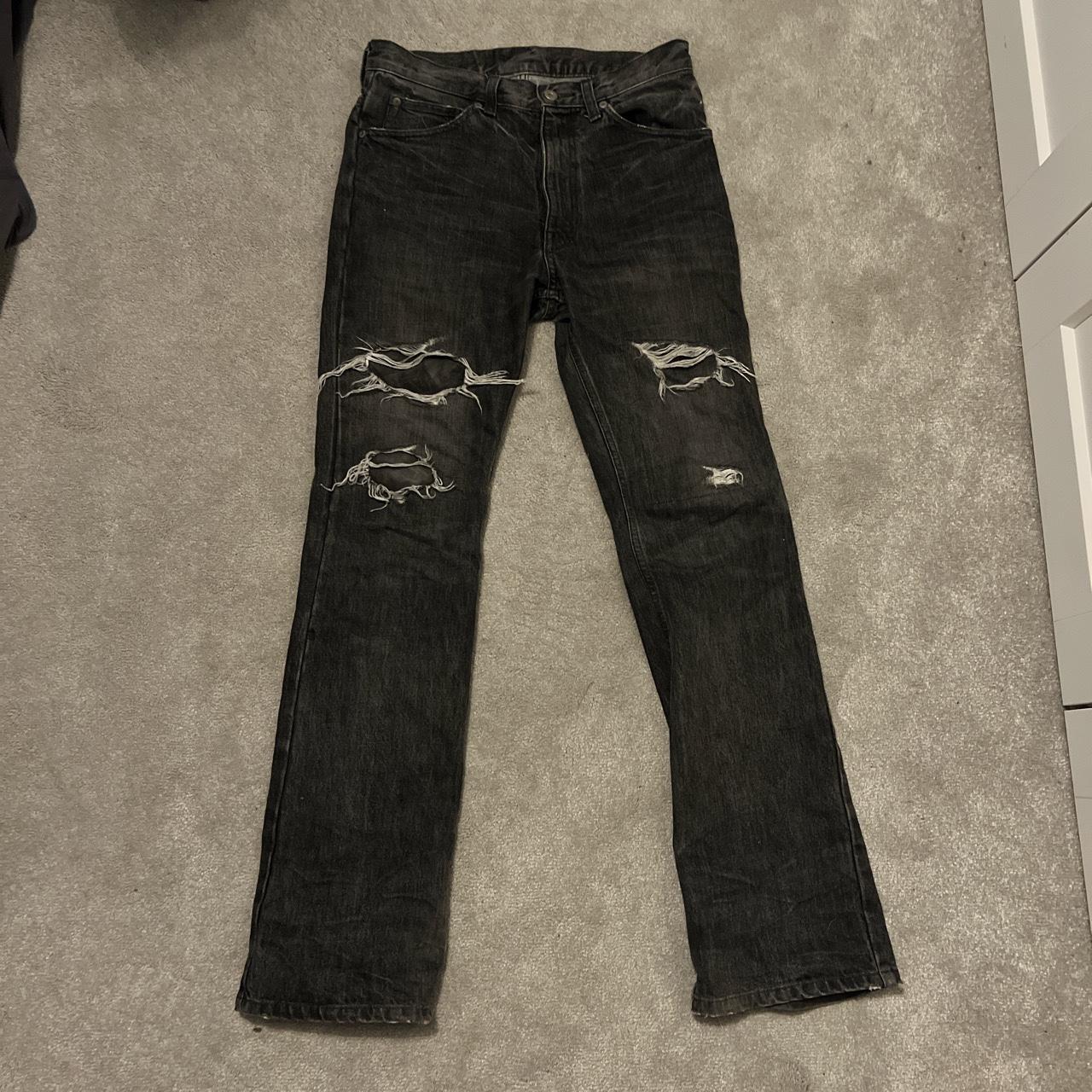 ISAMU KATAYAMA Backlash denim with leather patches.... - Depop