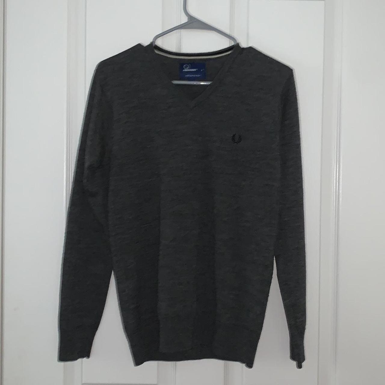 Fred Perry v-neck merino wool sweater - Depop