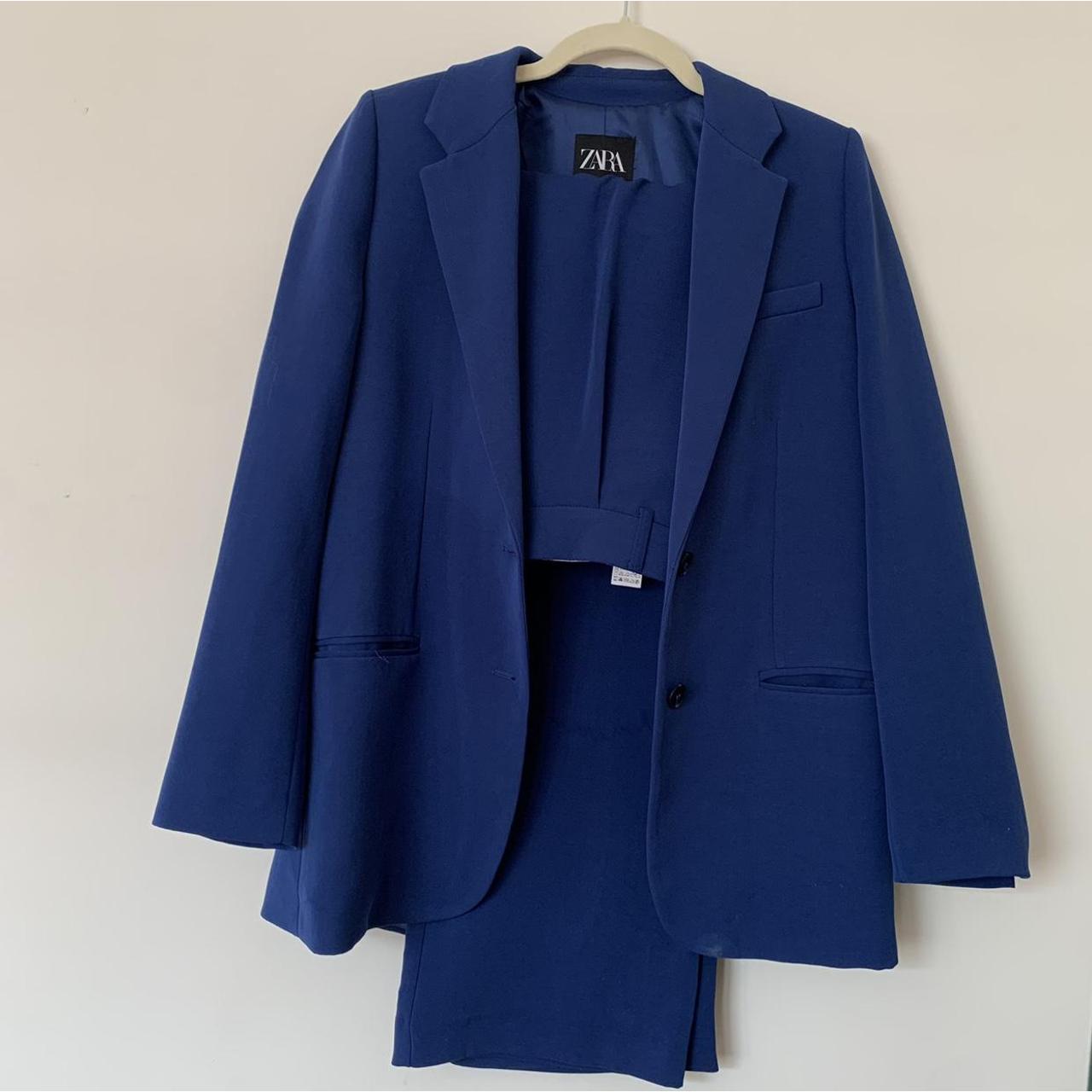 Gorgeous royal navy blue Zara two piece suit perfect... - Depop