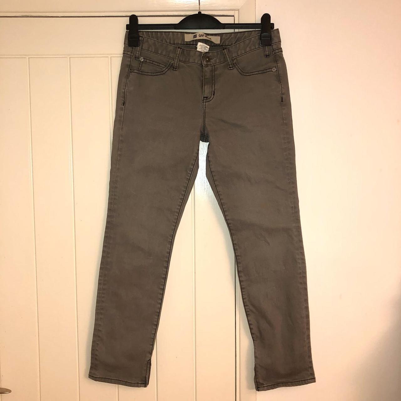Gap Grey low-rise slim straight jeans with ankle... - Depop
