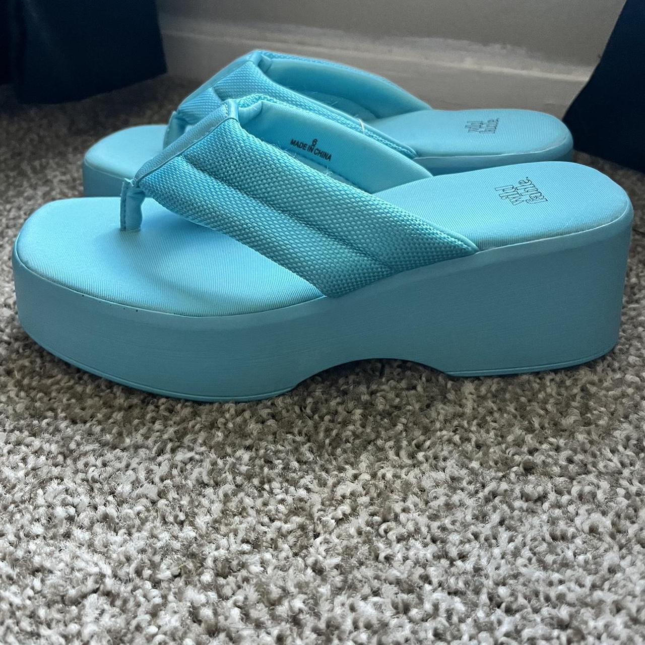baby blue wild fable platform sandals, never worn... - Depop
