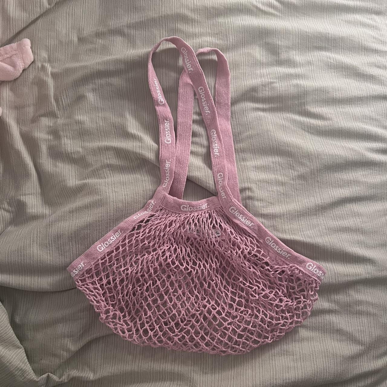 Glossier pink market bag I’ve made used it once so... - Depop
