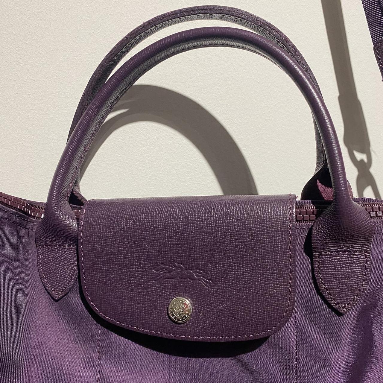 Purple Longchamp bag with detachable long shoulder... - Depop