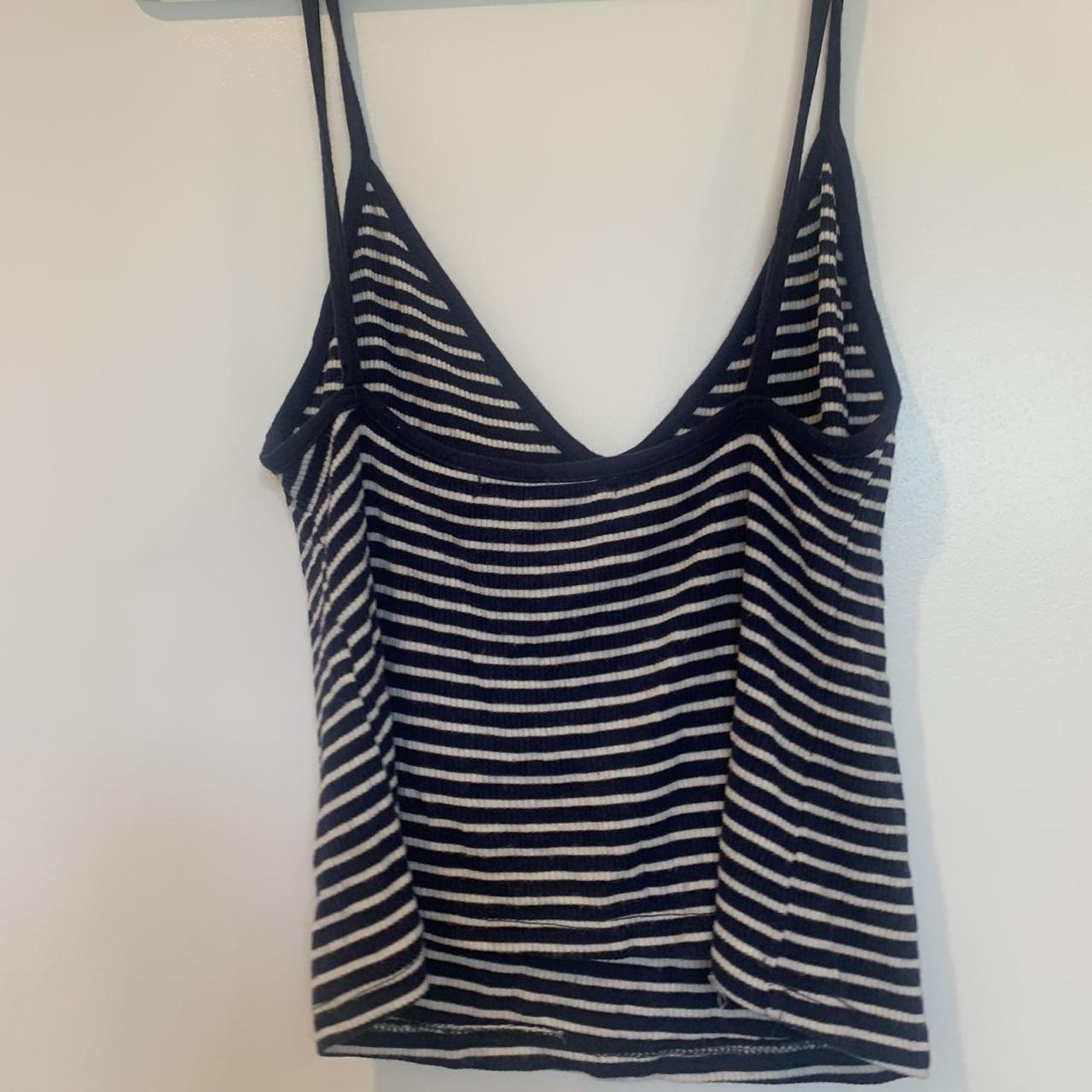 Brandy Melville spaghetti strap singlet striped... - Depop