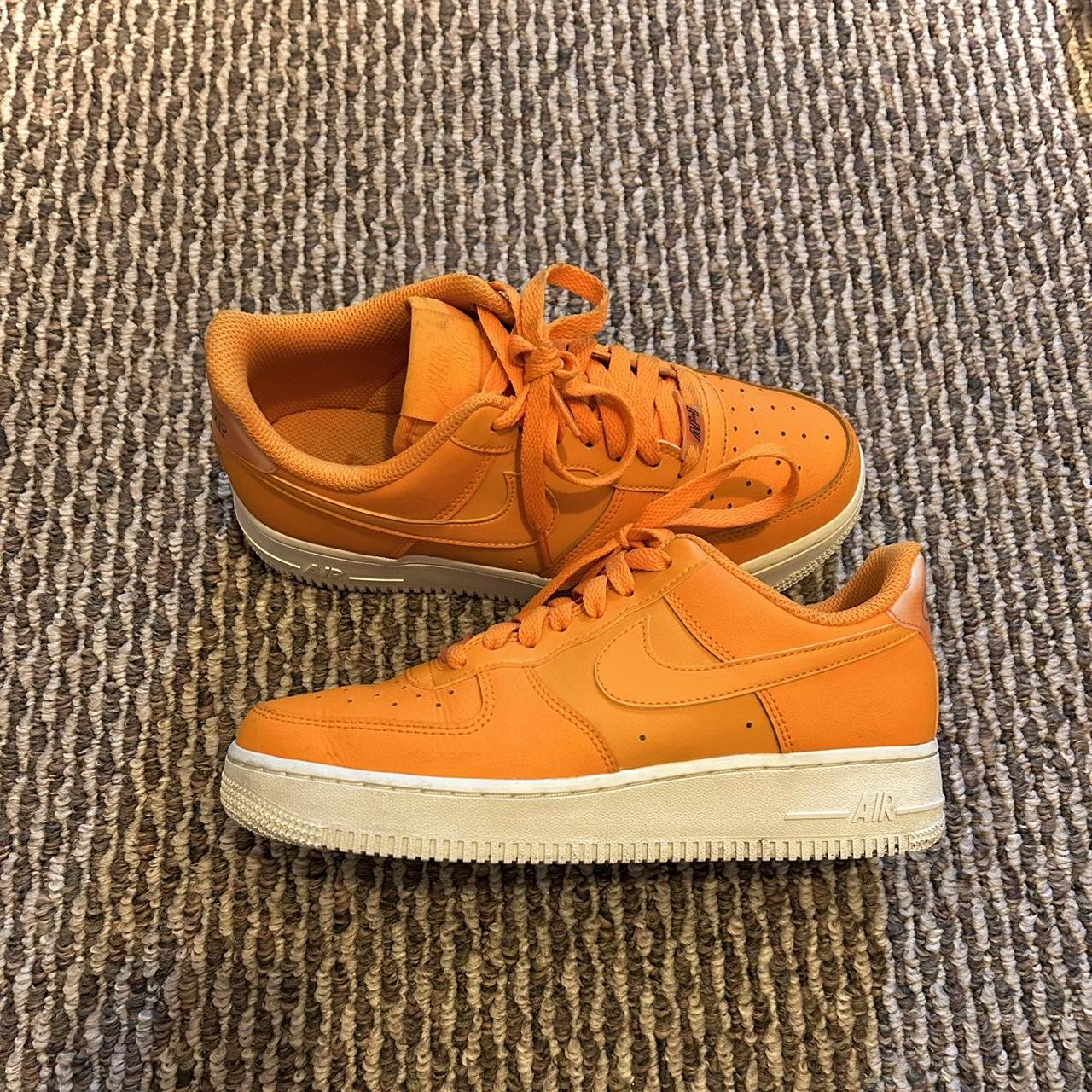 Orange Nike Air Force 1s - Depop