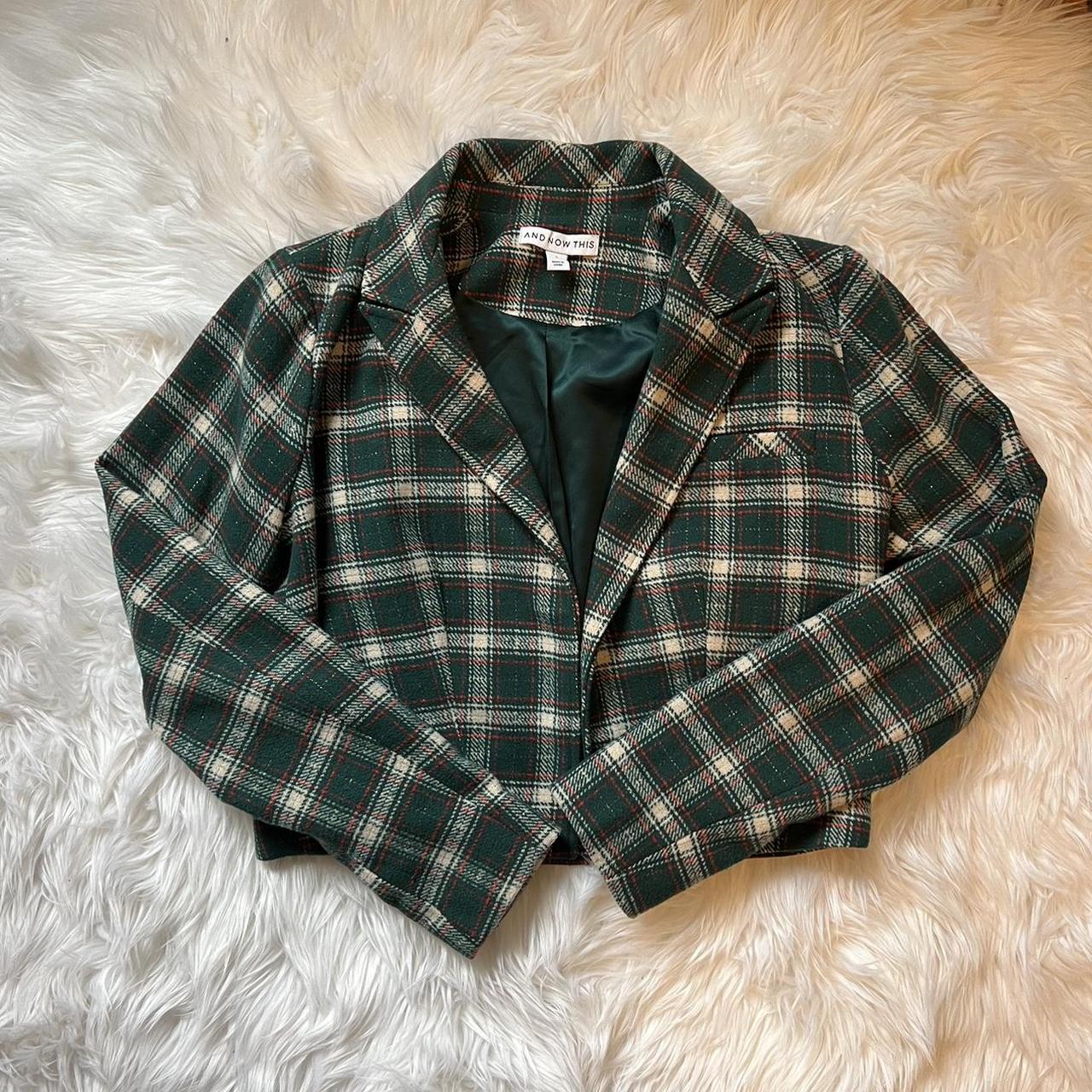 Super Cute Cropped Plaid Blazer Wore It Once For Depop
