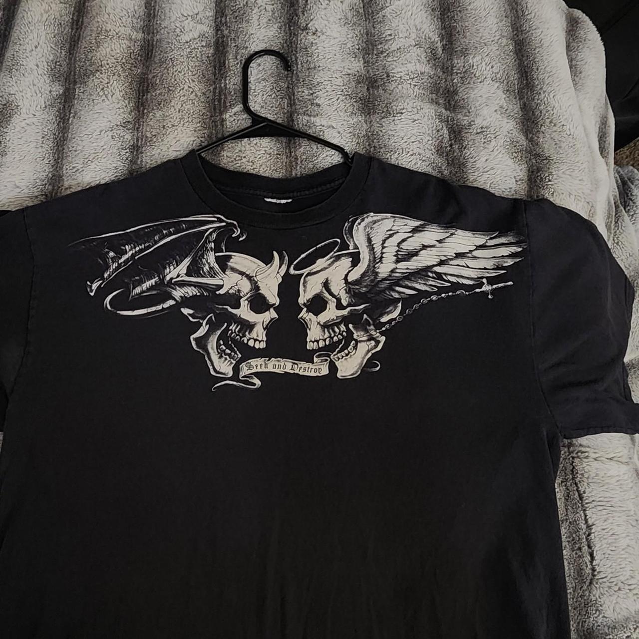 Angel VS Devil Hard y2k seek and destroy shirt. - Depop