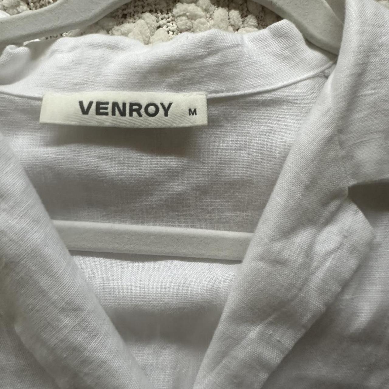 Venroy white linen playsuit size medium - Depop