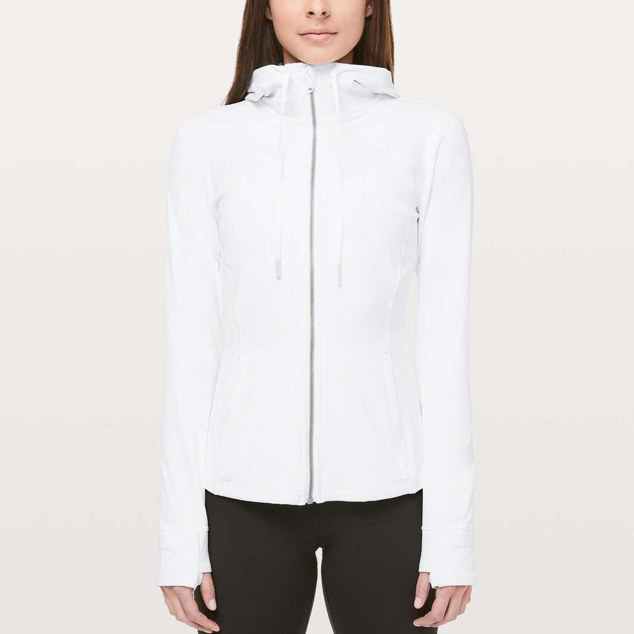 White lululemon zip up jacket #lululemon... - Depop