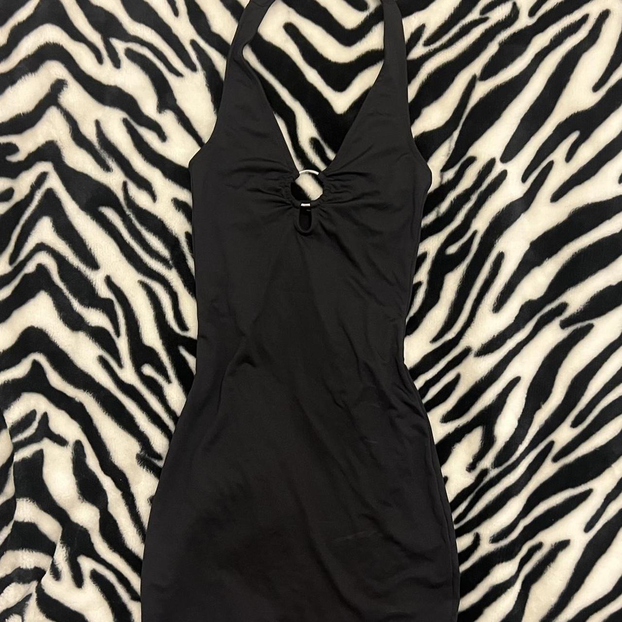 black h&m halter top low back/backless mini dress... | Depop