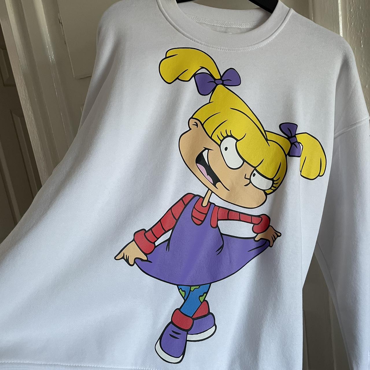 Rugrats Angelica White Jumper Sweatshirt Small Quite... - Depop