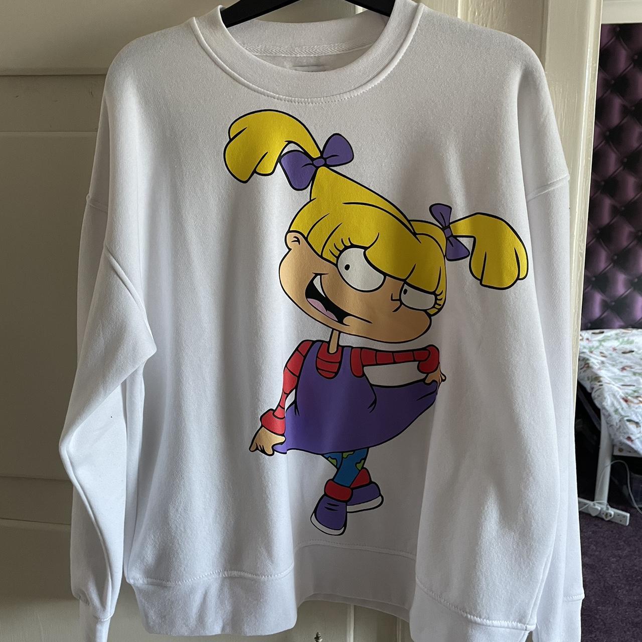 Rugrats Angelica White Jumper Sweatshirt Small Quite... - Depop