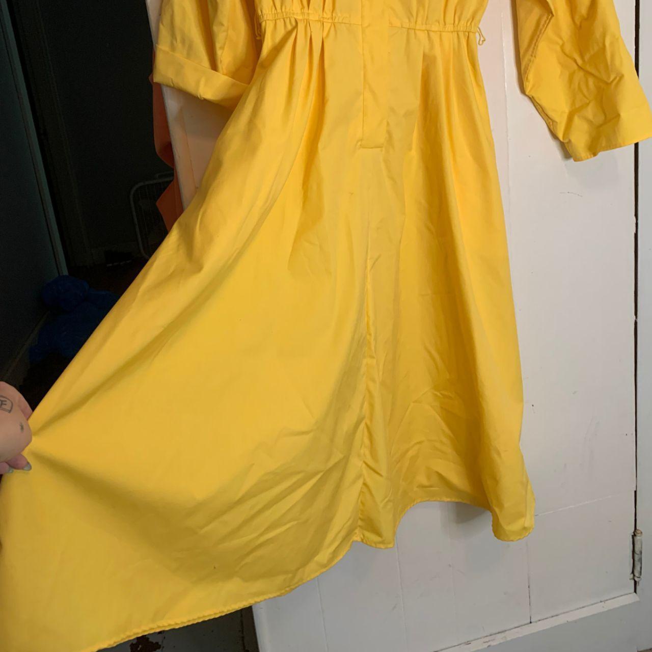 Vintage sunshine yellow long sleeve button up dress.... | Depop