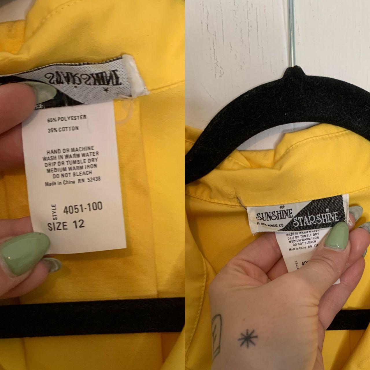 Vintage sunshine yellow long sleeve button up dress.... | Depop