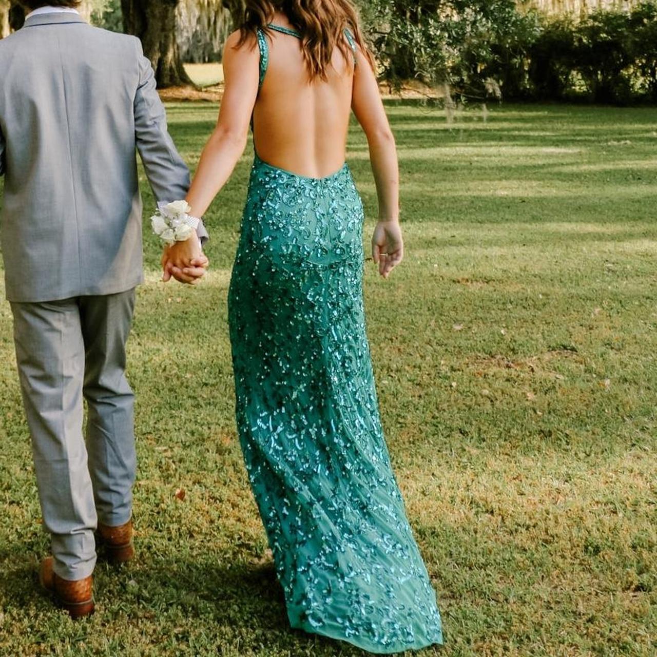 sherri hill jade prom dress sequin fitted gown with... - Depop