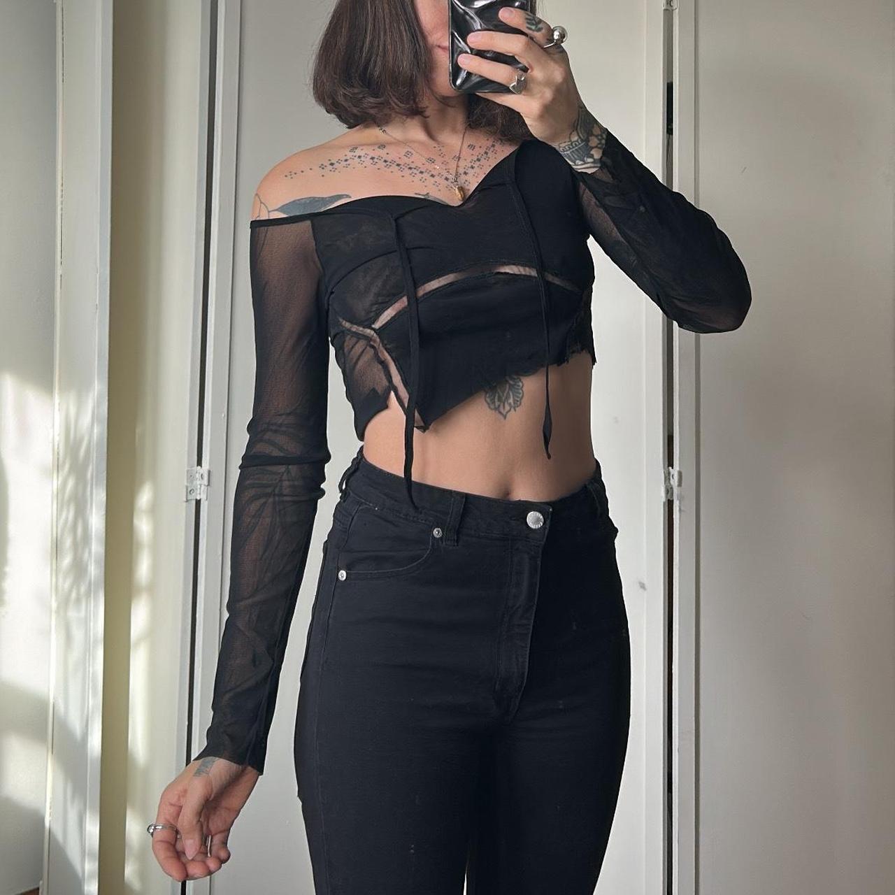 Witchy Whimsy Goth Fairy Core Y2K 90s Mesh Cut Out... | Depop