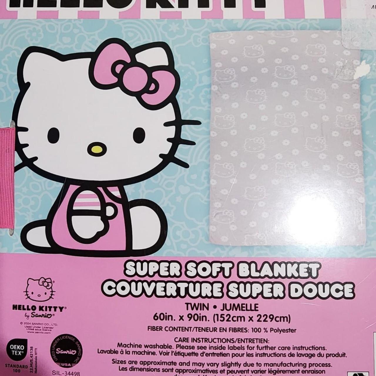 New Hello Kitty Daisy Grey & White Soft Knit Viral... - Depop