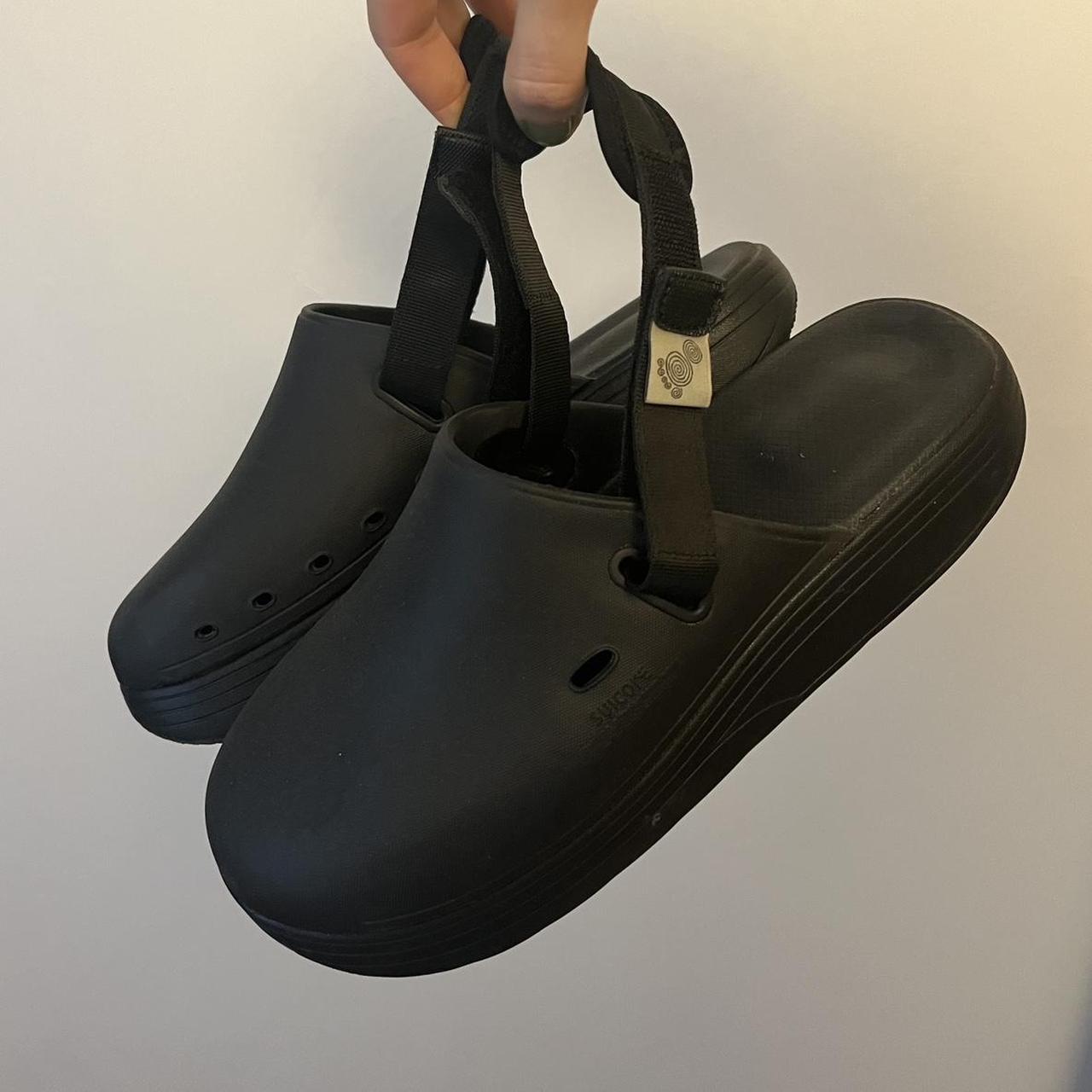 Suicoke Cappo black rubber loafer clogs Size 7 - Depop