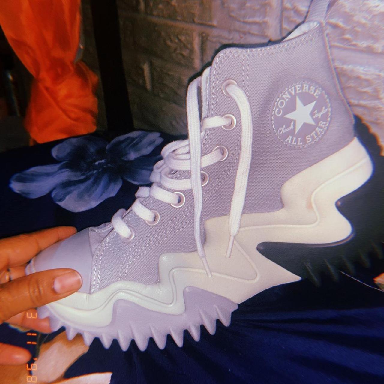 Grey & White Platform Chuck Taylor Converse - Depop