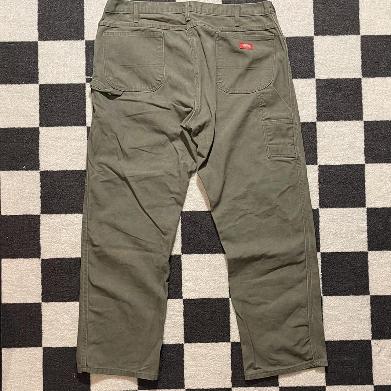 Olive green dickies carpenter pants Size:... - Depop