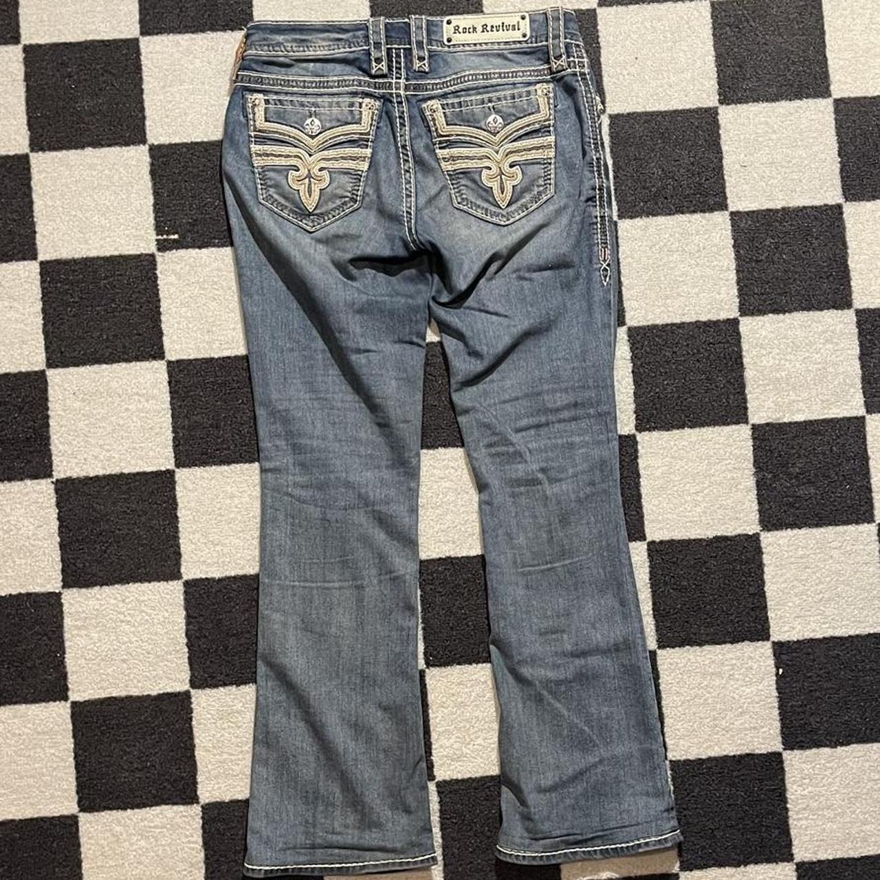 Y2k rock revival bootcut jeans Size: 28 Fits:... - Depop