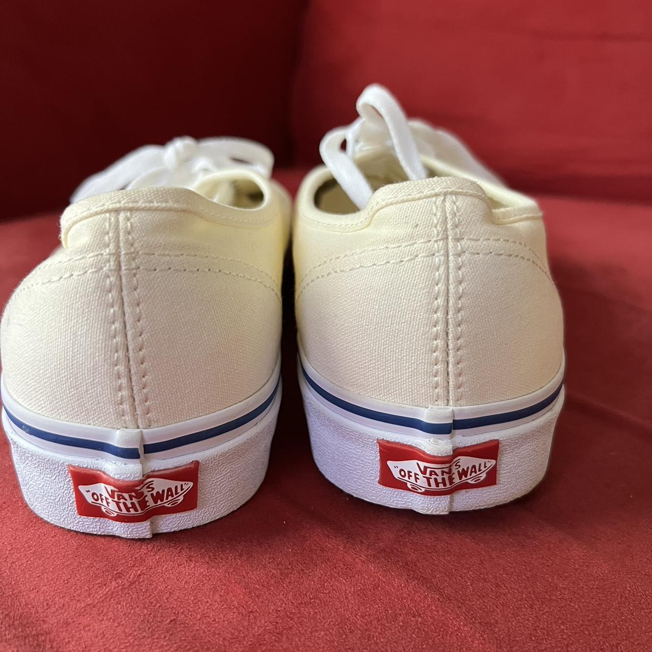 Vans Men's Cream and White Trainers | Depop