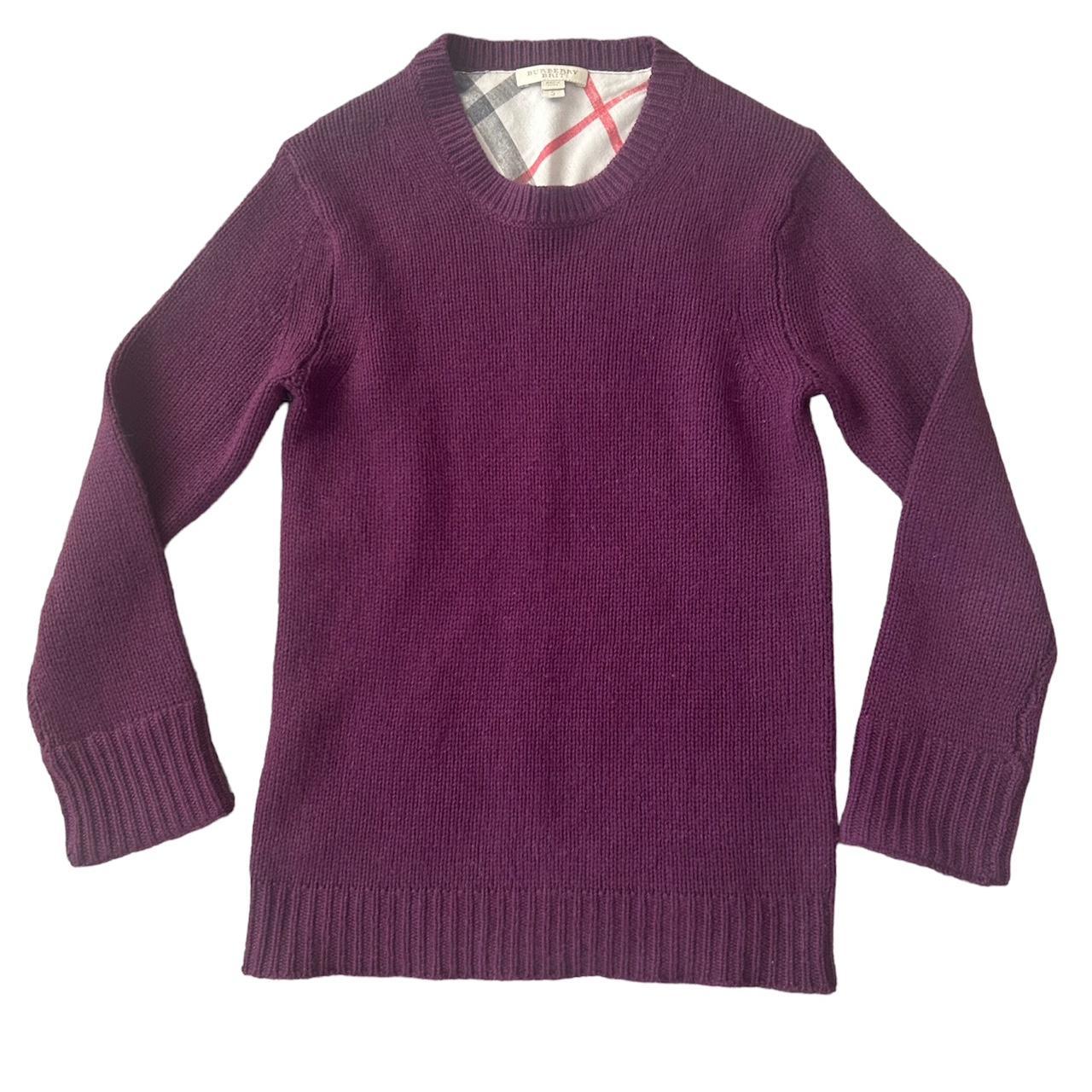 Dark purple Burberry sweater -very cozy and comfy... - Depop
