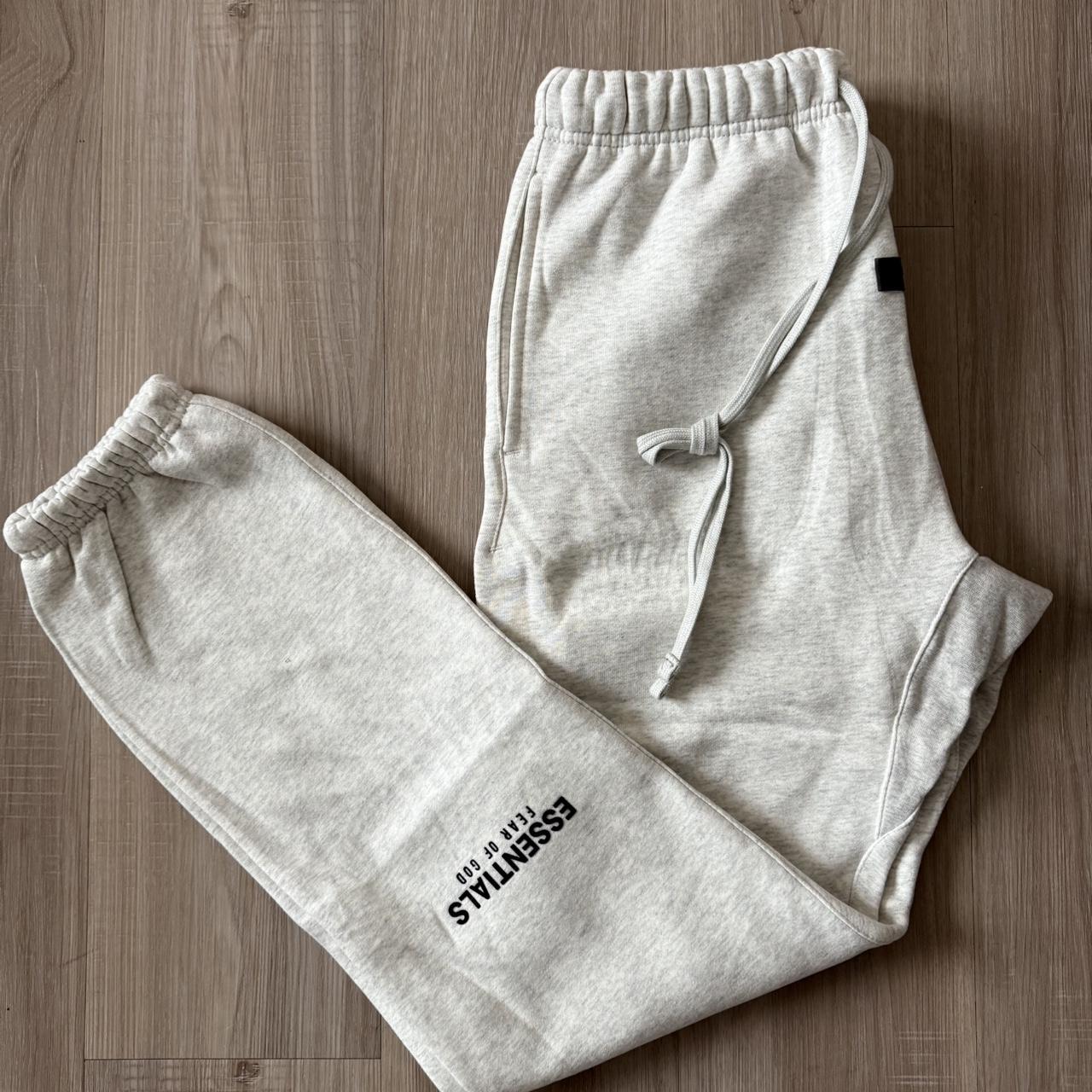 Fear of God Essentials grey joggers Ss22 light... | Depop