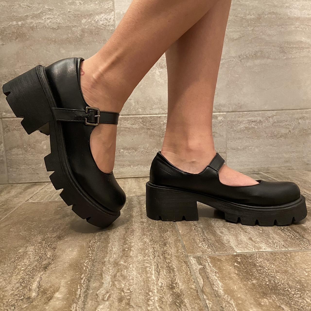 Super cute black platform shoes, fits a women’s size... - Depop