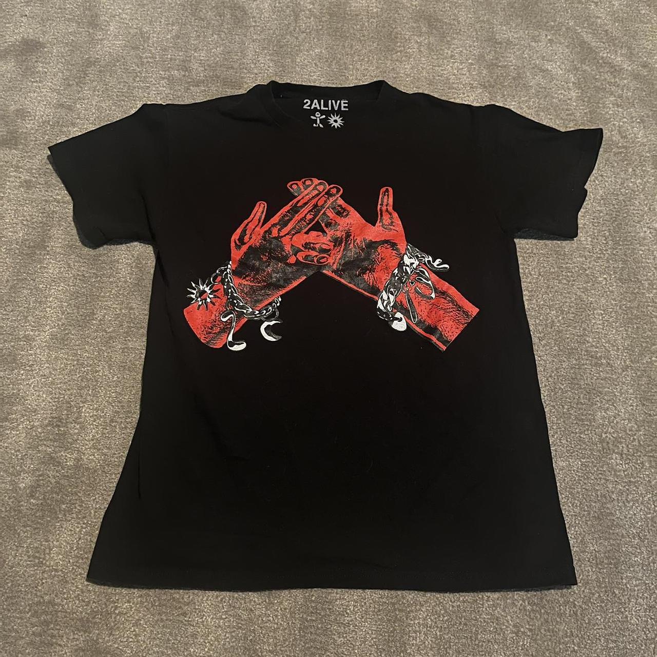 Yeat 2ALIVË Album Merch | Black and Red Handshake... - Depop