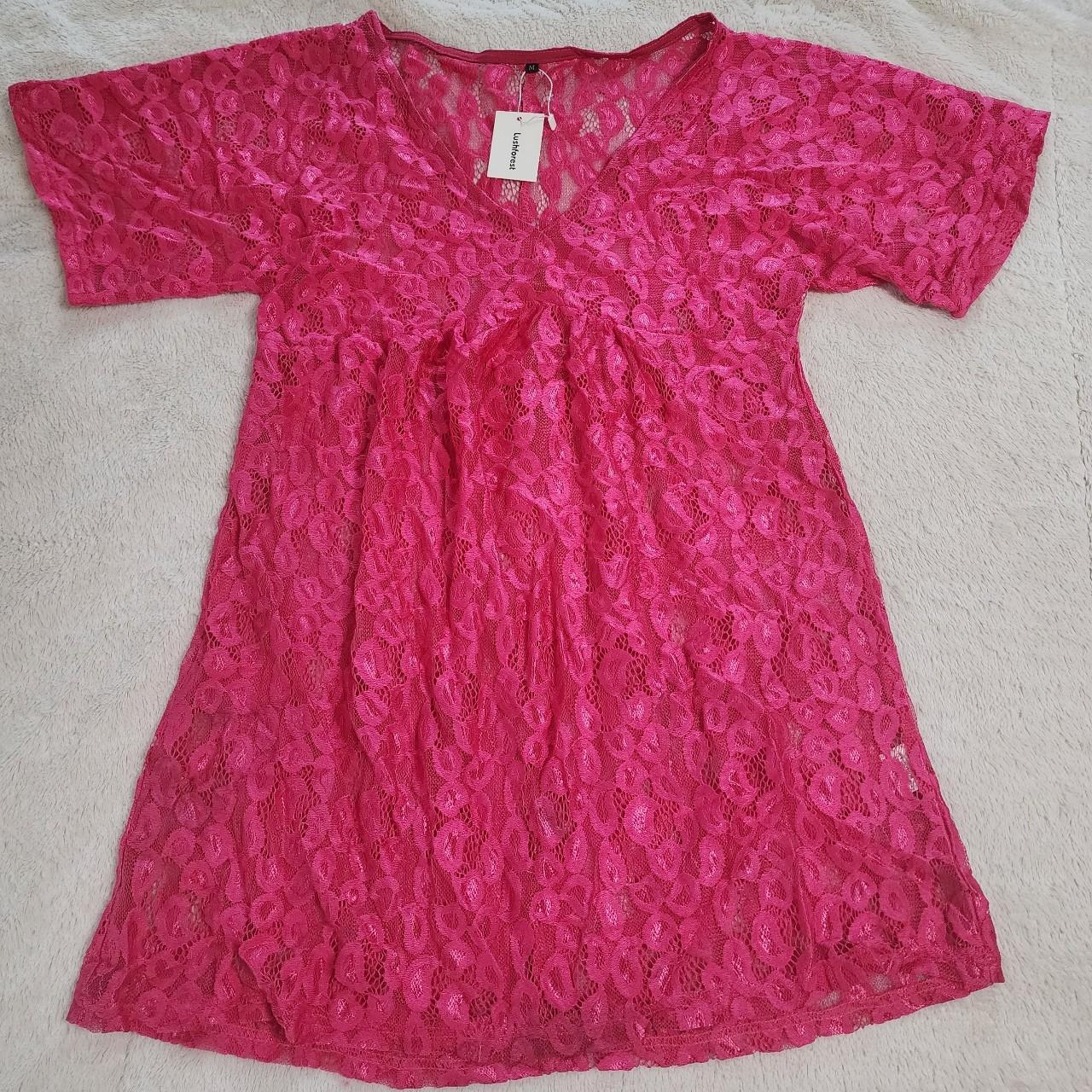 Pink Lace Swimsuit Cover-up This item is new. It is... - Depop