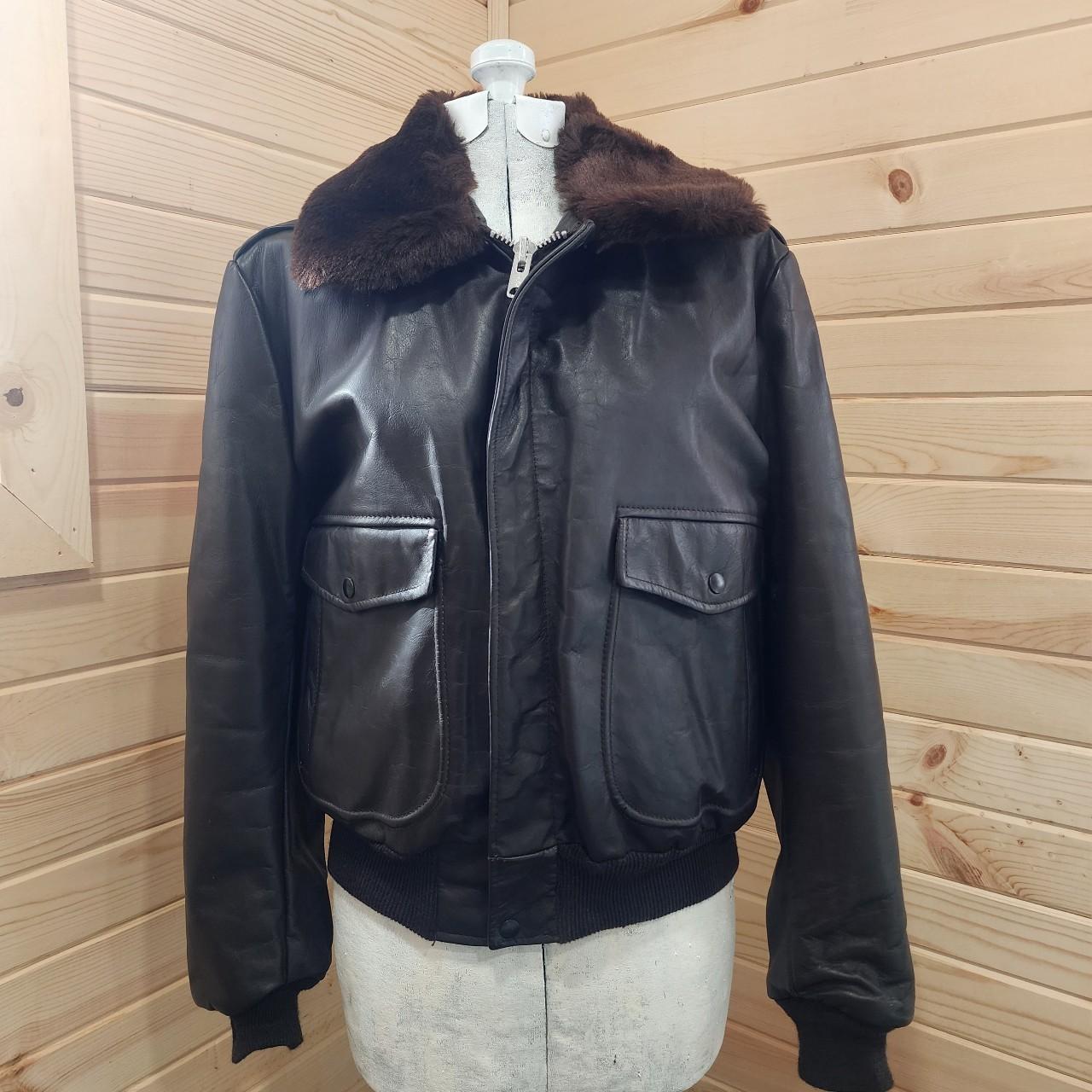 Vintage G-1 Style R. Sherman Genuine Leather Bomber... - Depop