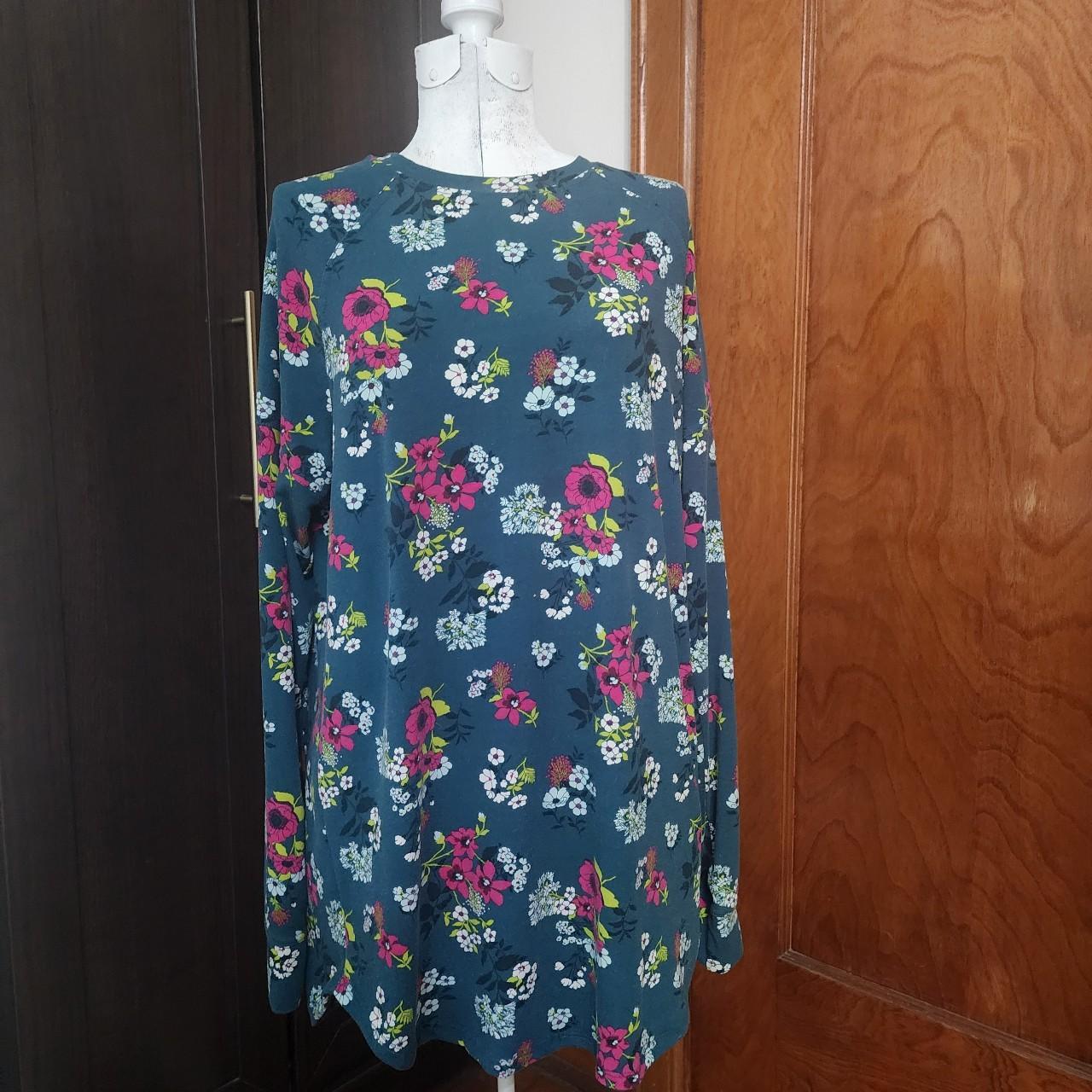 LuLaRoe Floral Graphic Erin Long Sleeve Top Shirt... - Depop