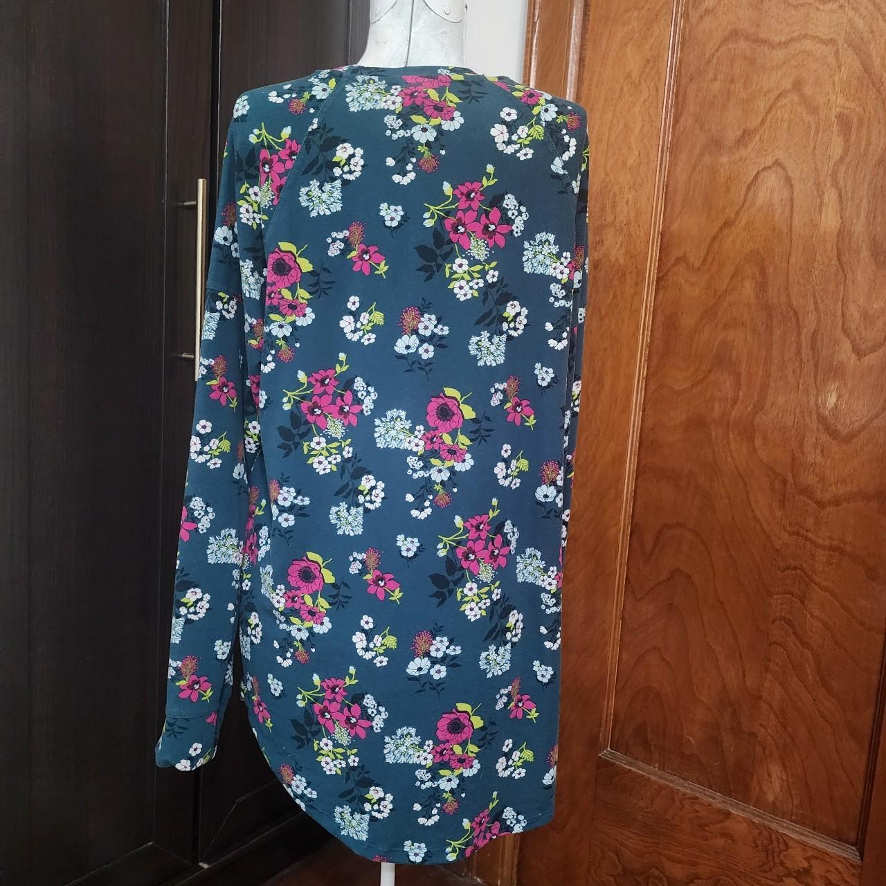 LuLaRoe Floral Graphic Erin Long Sleeve Top Shirt... - Depop