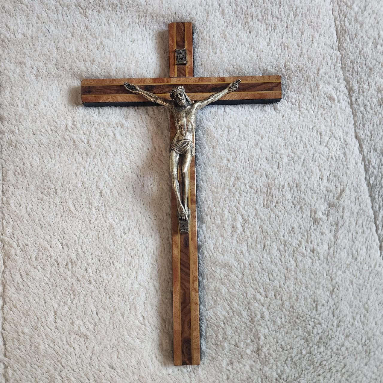 Vintage Wood & Metal Jesus Crucifix Cross #christian... - Depop