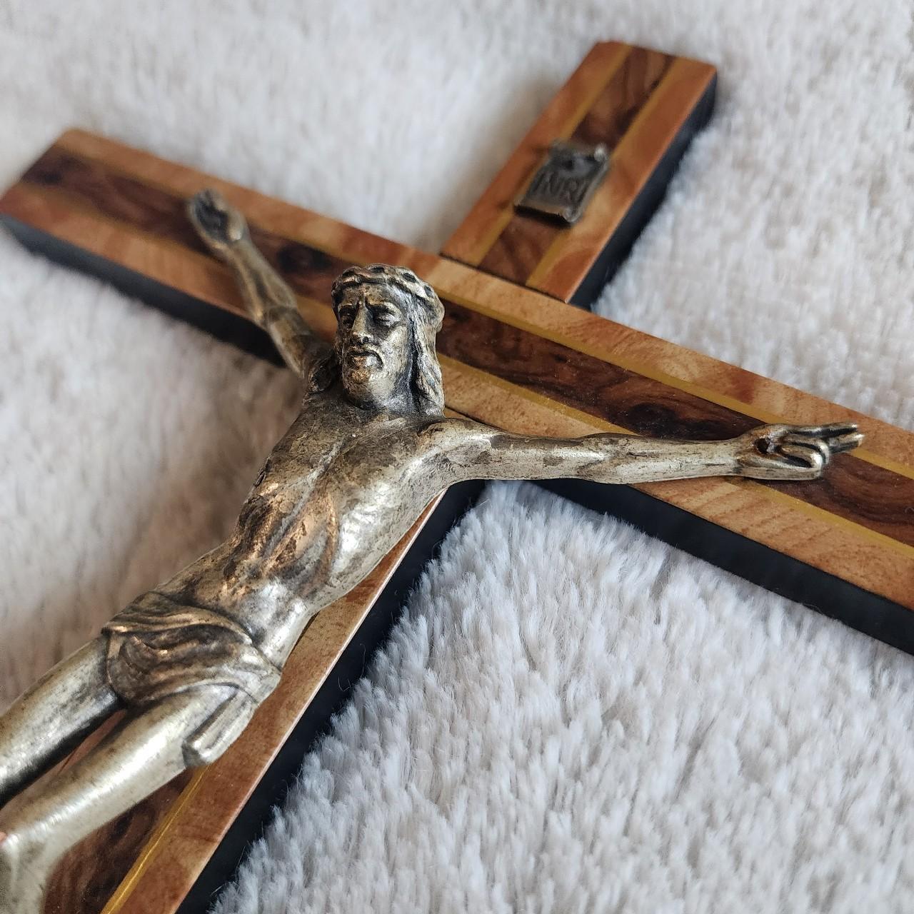 Vintage Wood & Metal Jesus Crucifix Cross #christian... - Depop