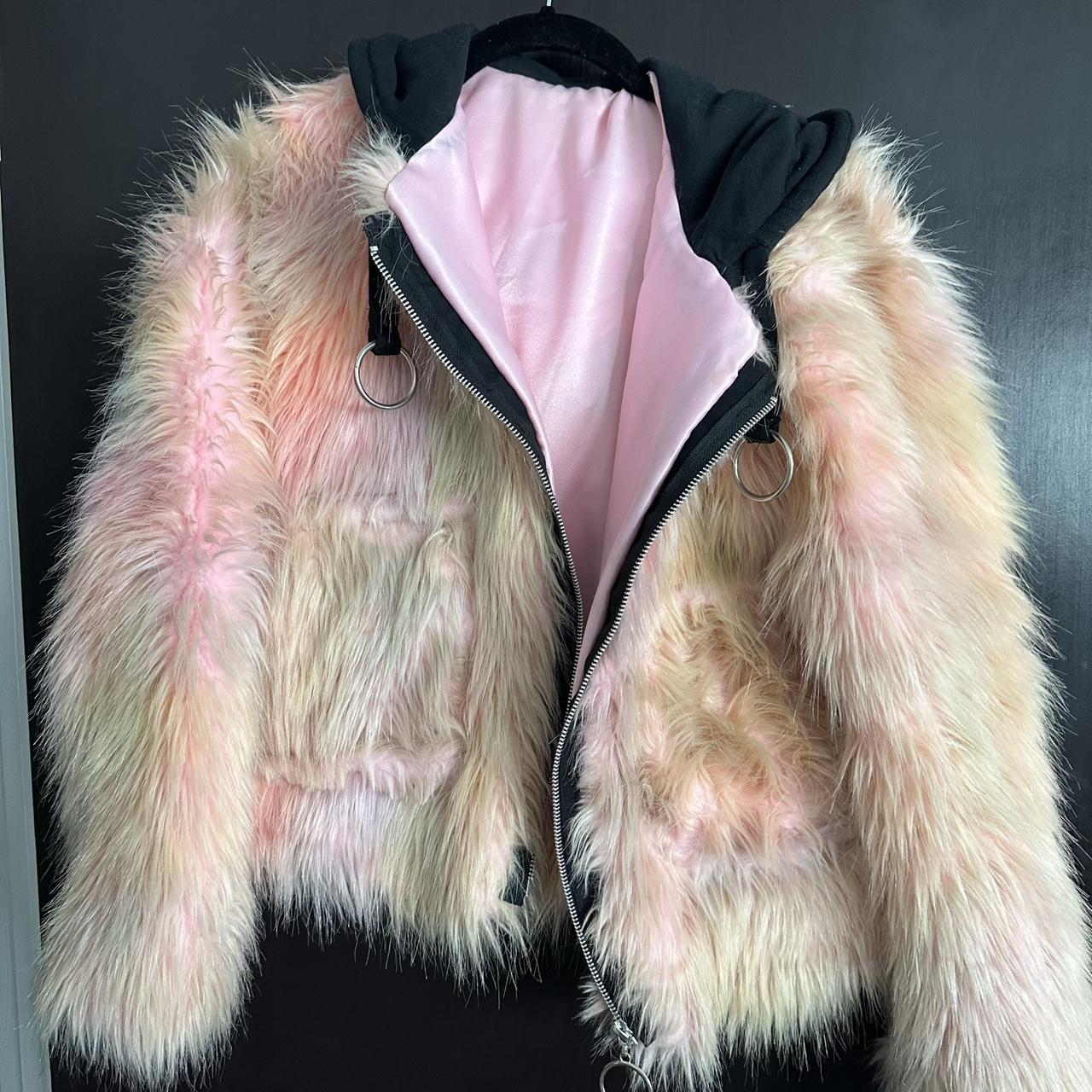 Dollskill hooded faux fur jacket Worn a couple... | Depop