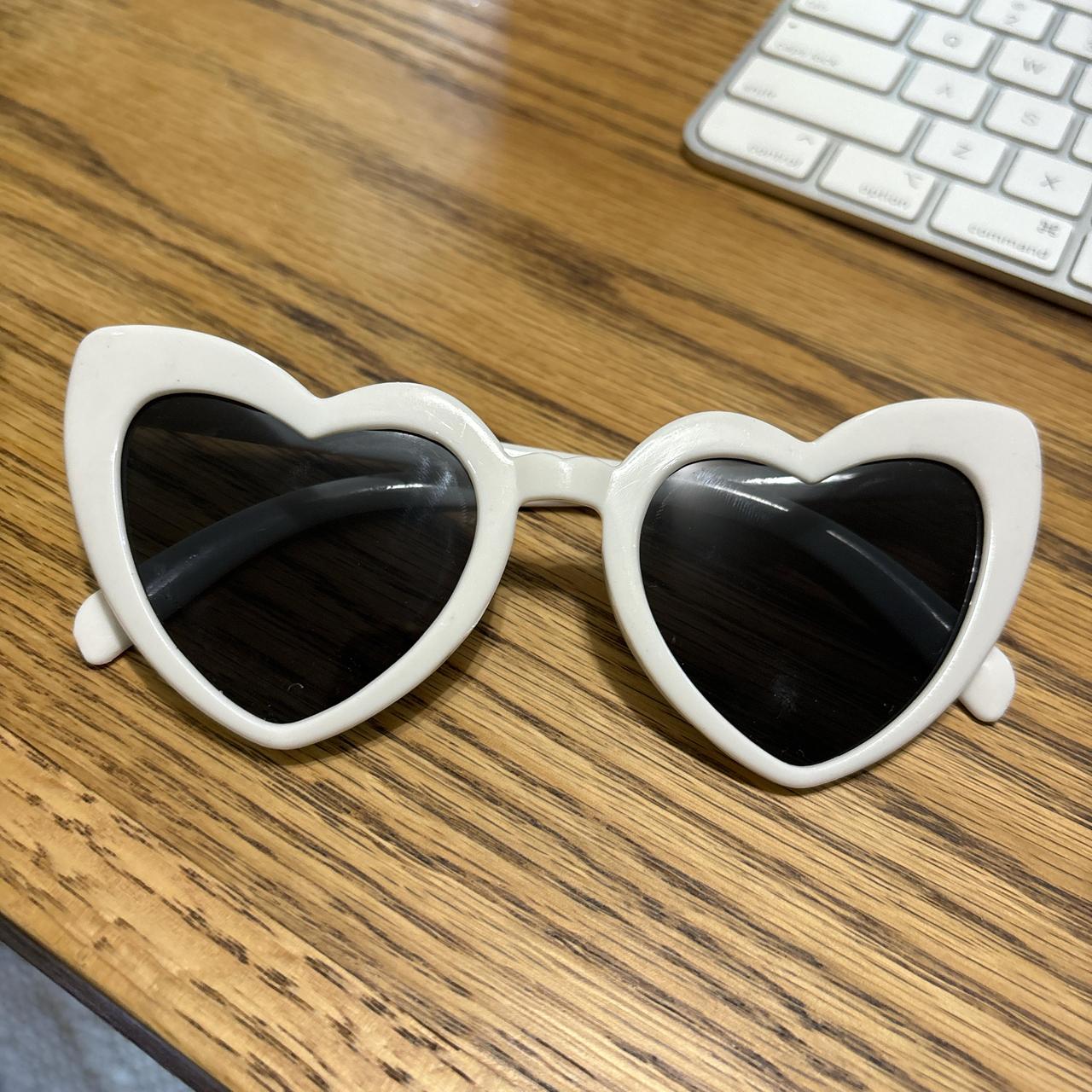 White Heart Sunglasses Depop