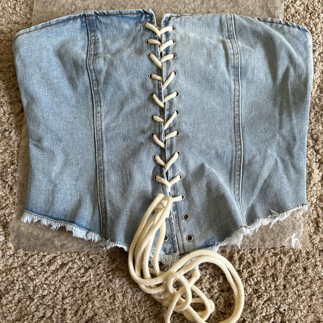 Mars The Label // Light Denim Corset // Size: M - Depop