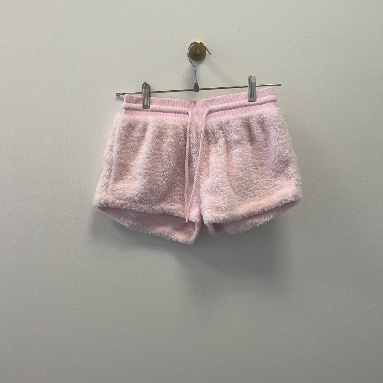 Light Pink Fuzzy Shorts! Very comfy! Size... - Depop