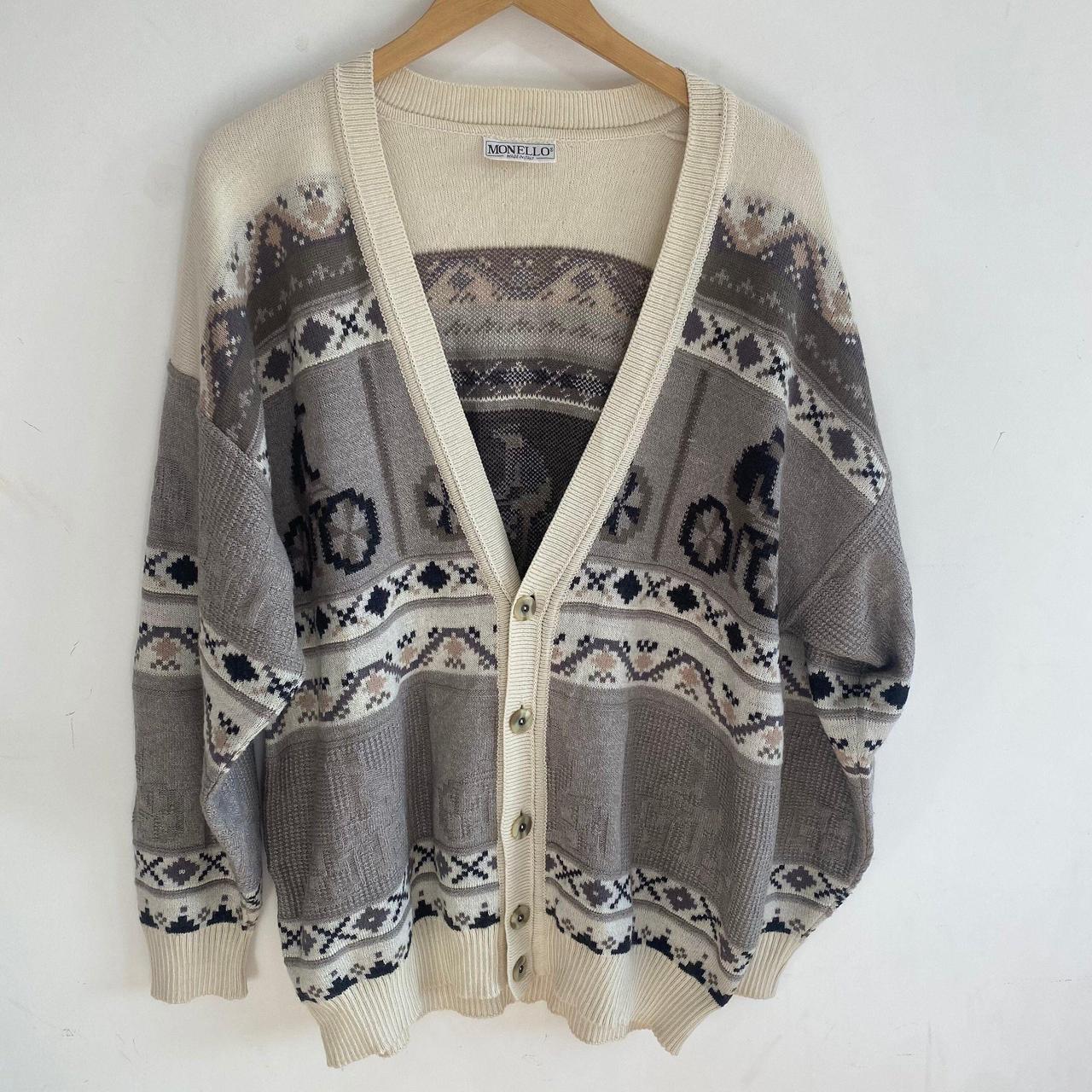 Vintage Cardigan Patterned 90s Grunge Cycling... - Depop