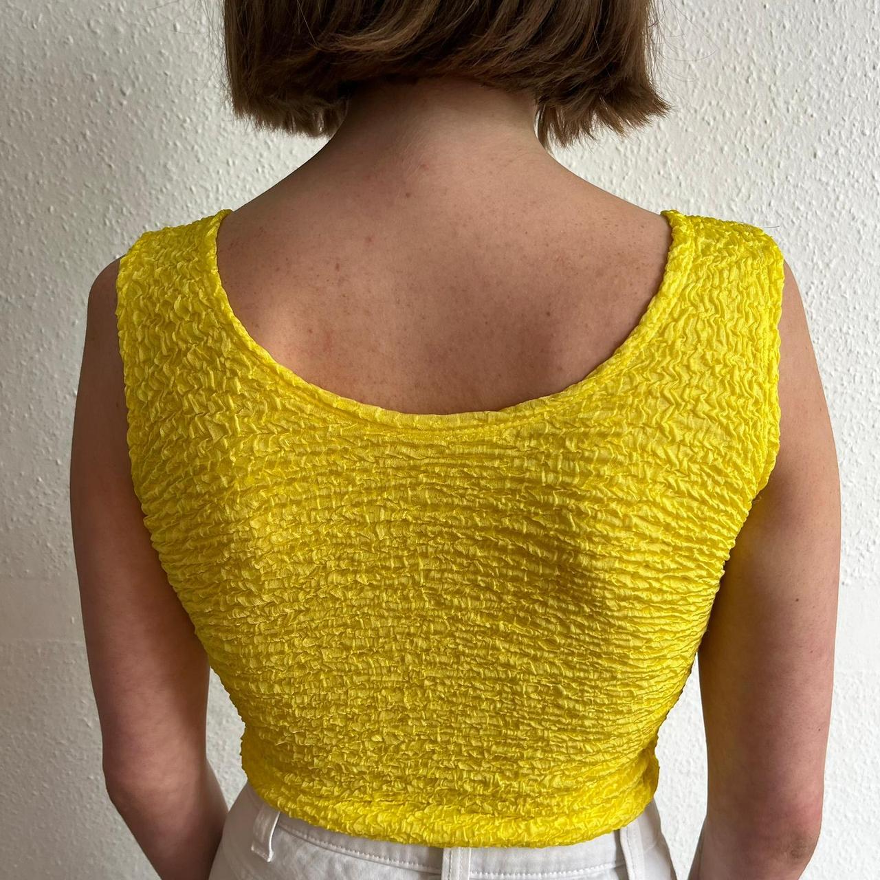90s vintage yellow vest top 1990s vintage camisole,... - Depop