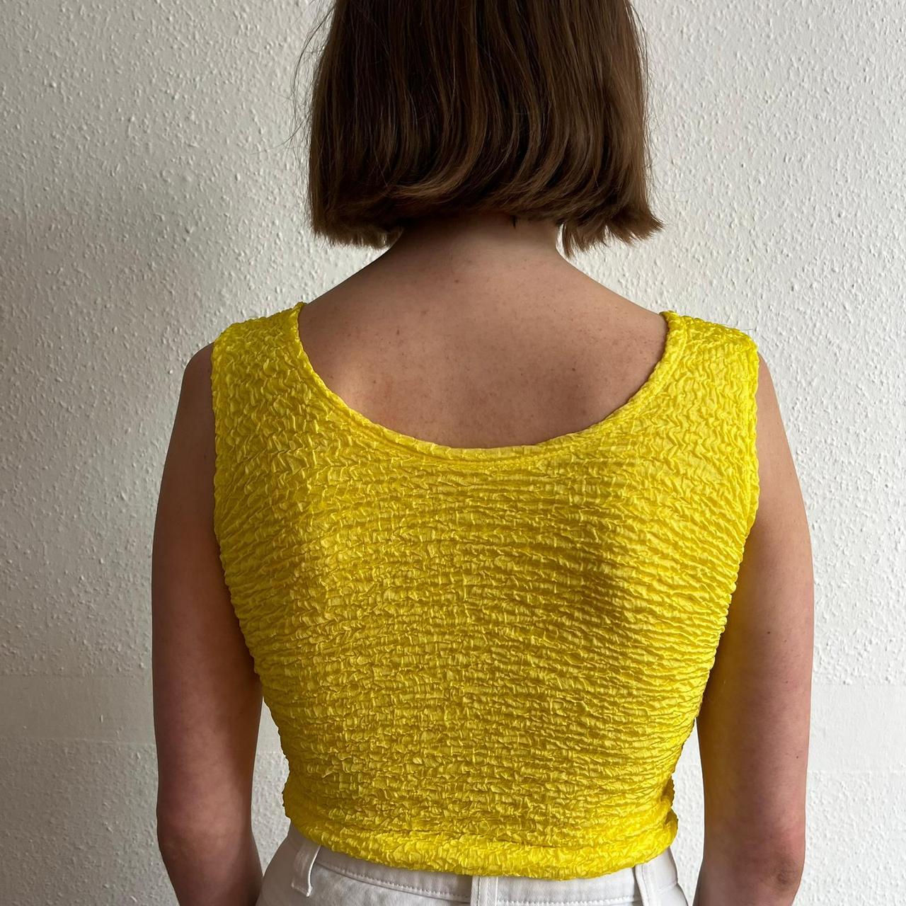 90s vintage yellow vest top 1990s vintage camisole,... - Depop
