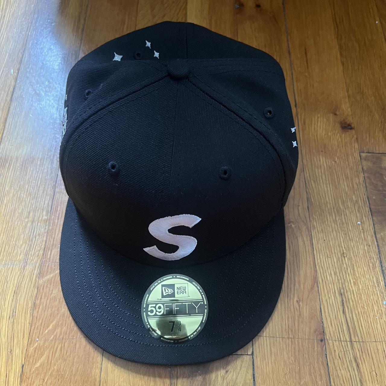 Supreme Characters S Logo New Era hat Used a couple... - Depop