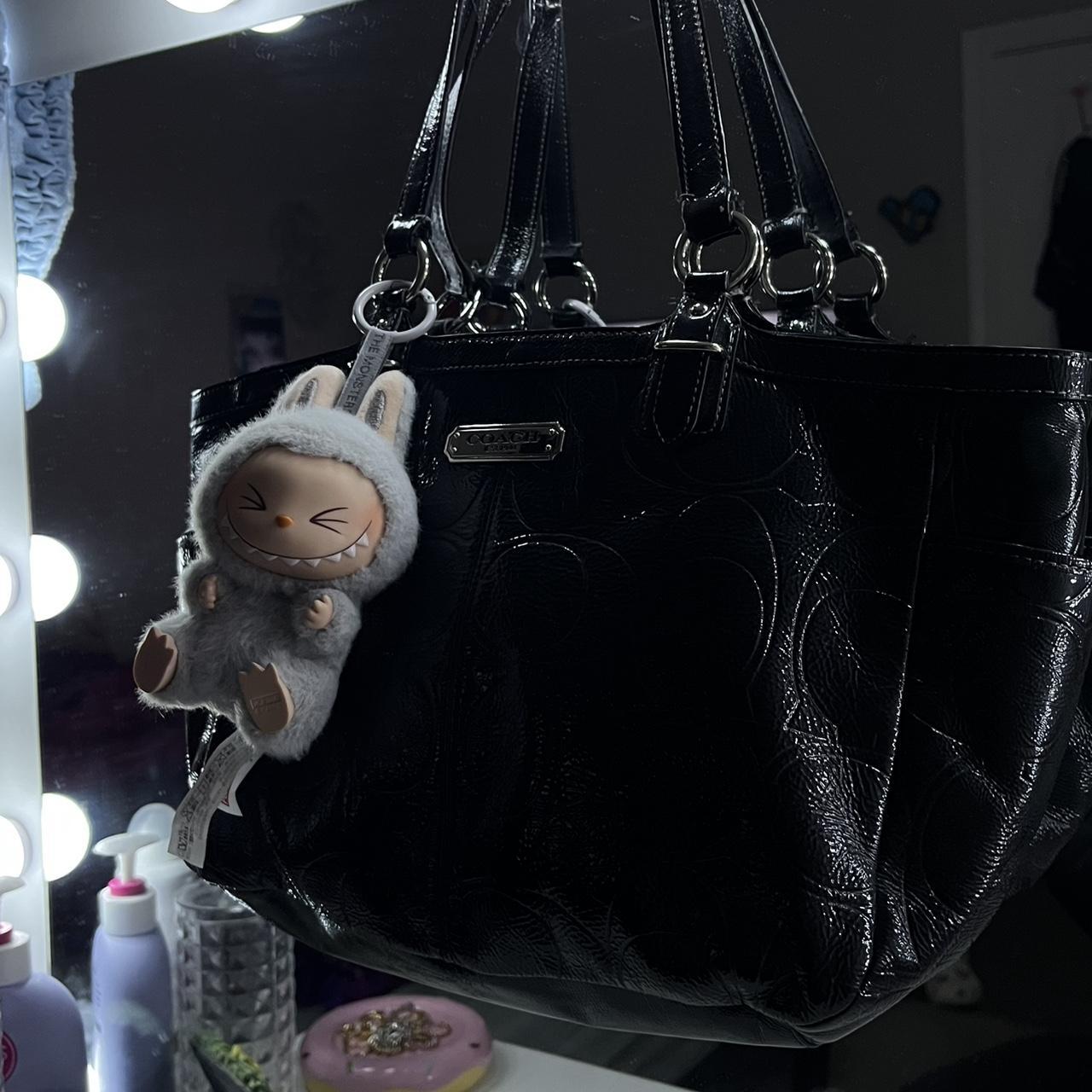 LABUBU NOT INCLUDED! black patent leather vintage... | Depop